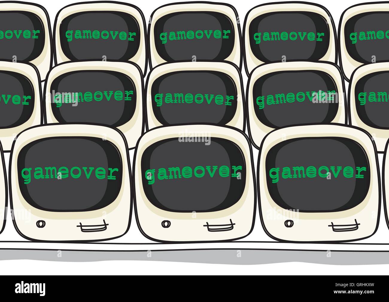 Game Over Message On Computer Monitor Stock Vector Image And Art Alamy
