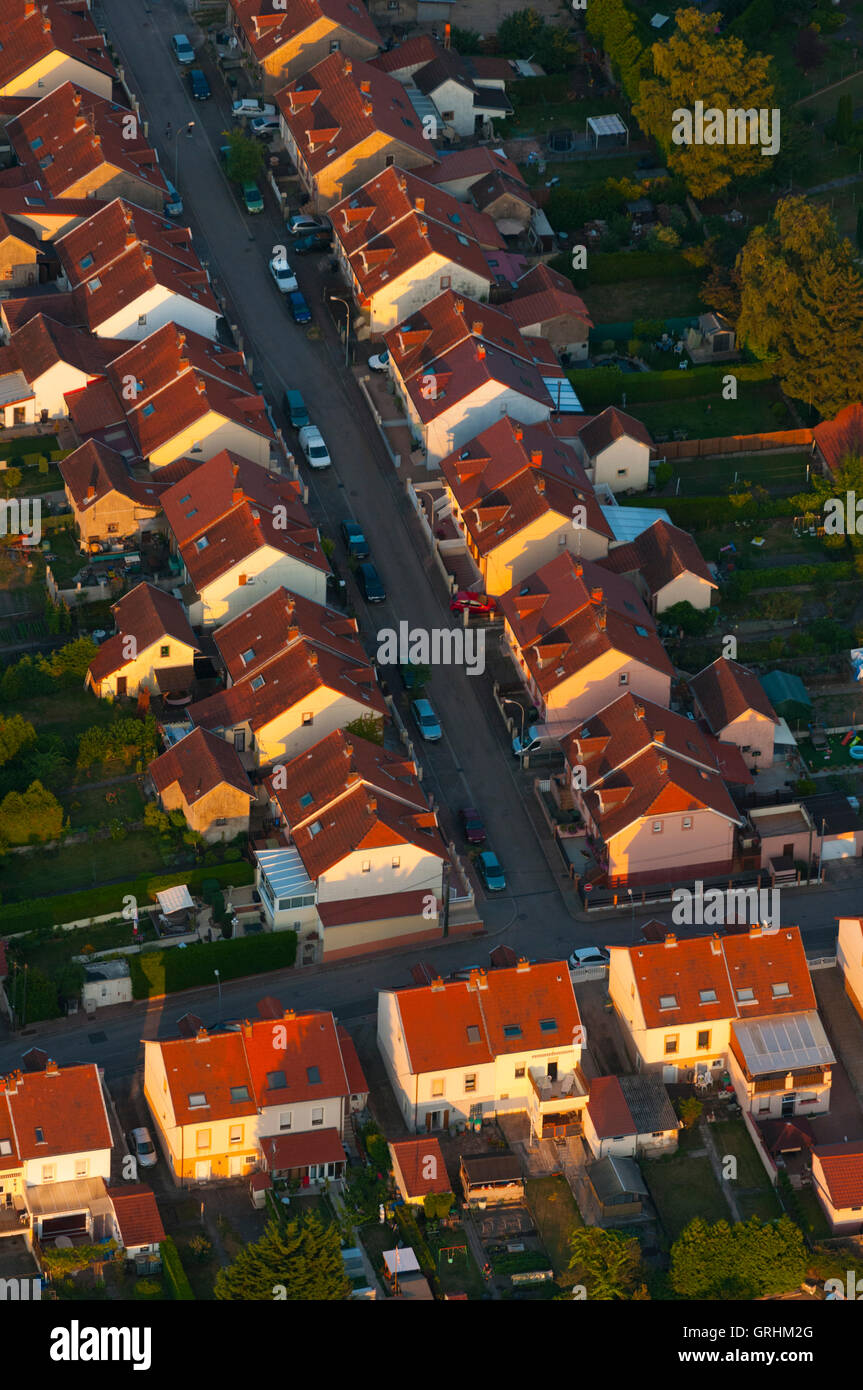 Moselle (57), Forbach, Village de Petite-Rosselle, maisons des mineurs ...