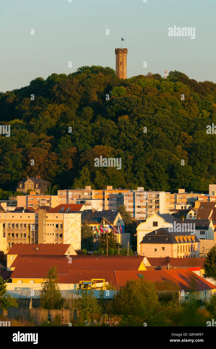 France, Moselle (57), Forbach town, with Schlossberg castle over the hill Stock Photo - Alamy
