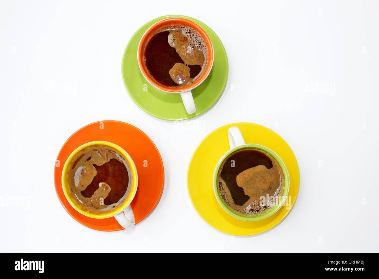 Three cups of coffee Stock Photo - Alamy