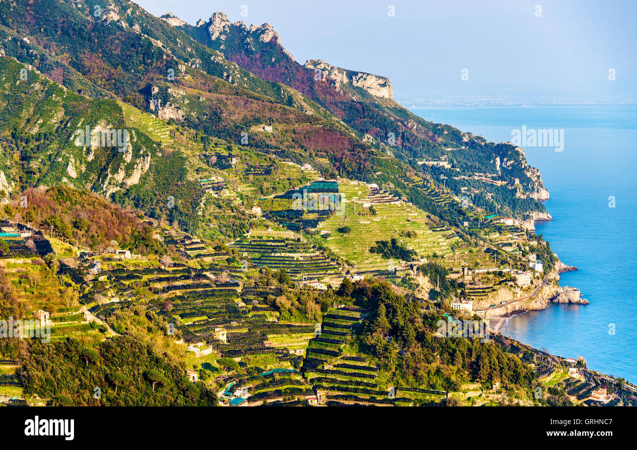 View of the Amalfi Coast from Ravello Stock Photo - Alamy