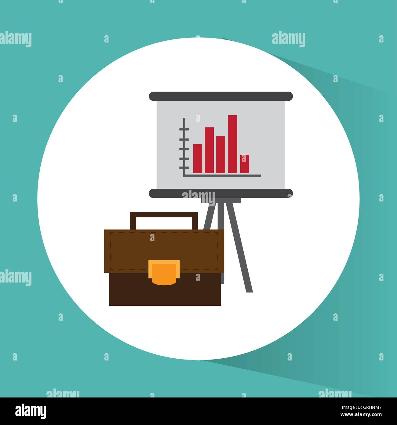 briefcase and graph chart office related items icon Stock Vector Image ...