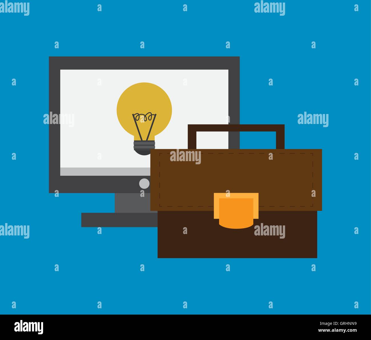 computer monitor and office related items icon Stock Vector Image & Art ...