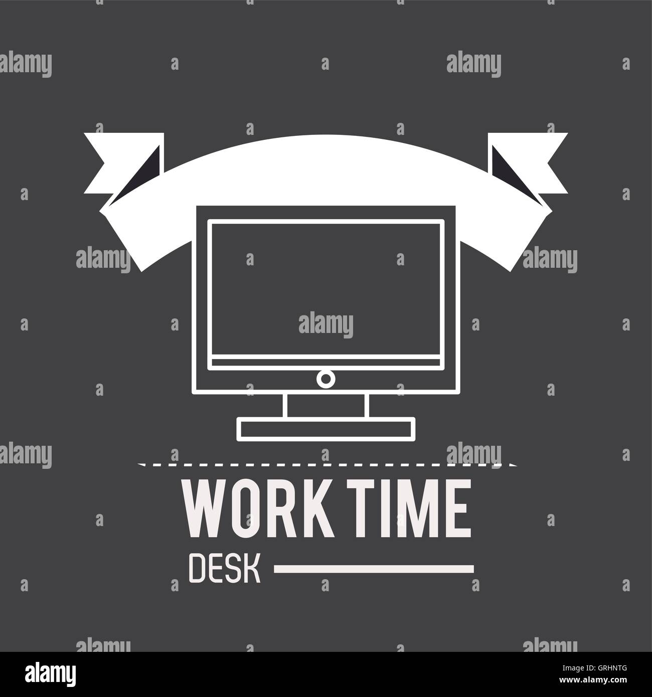 computer monitor and office related items icon Stock Vector Image & Art ...