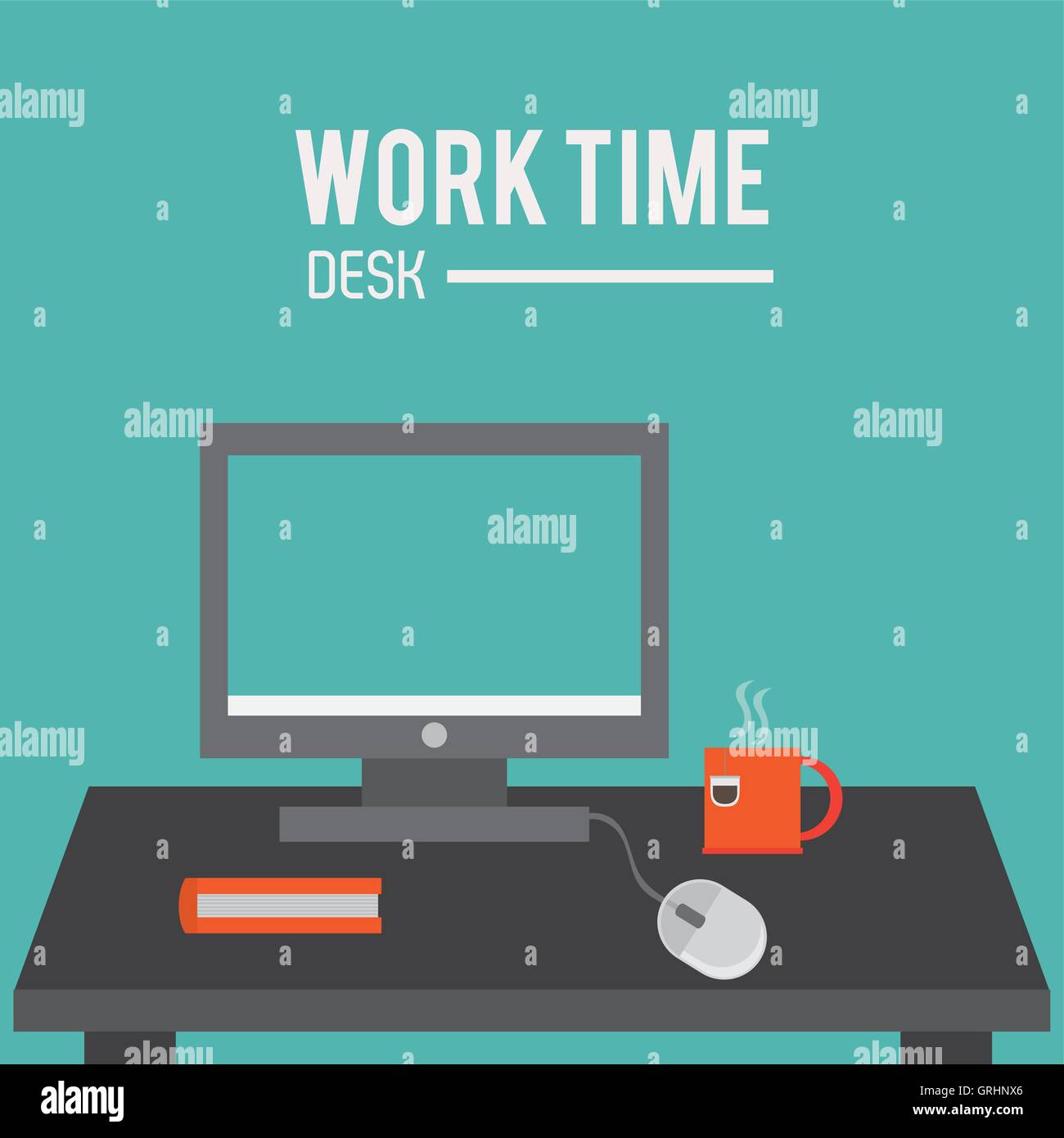 computer monitor and office related items icon Stock Vector Image & Art ...