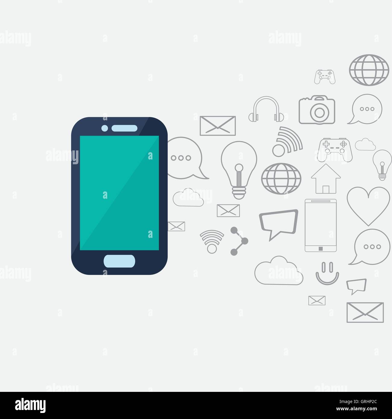 cellphone and telecommunication icons Stock Vector Image & Art - Alamy