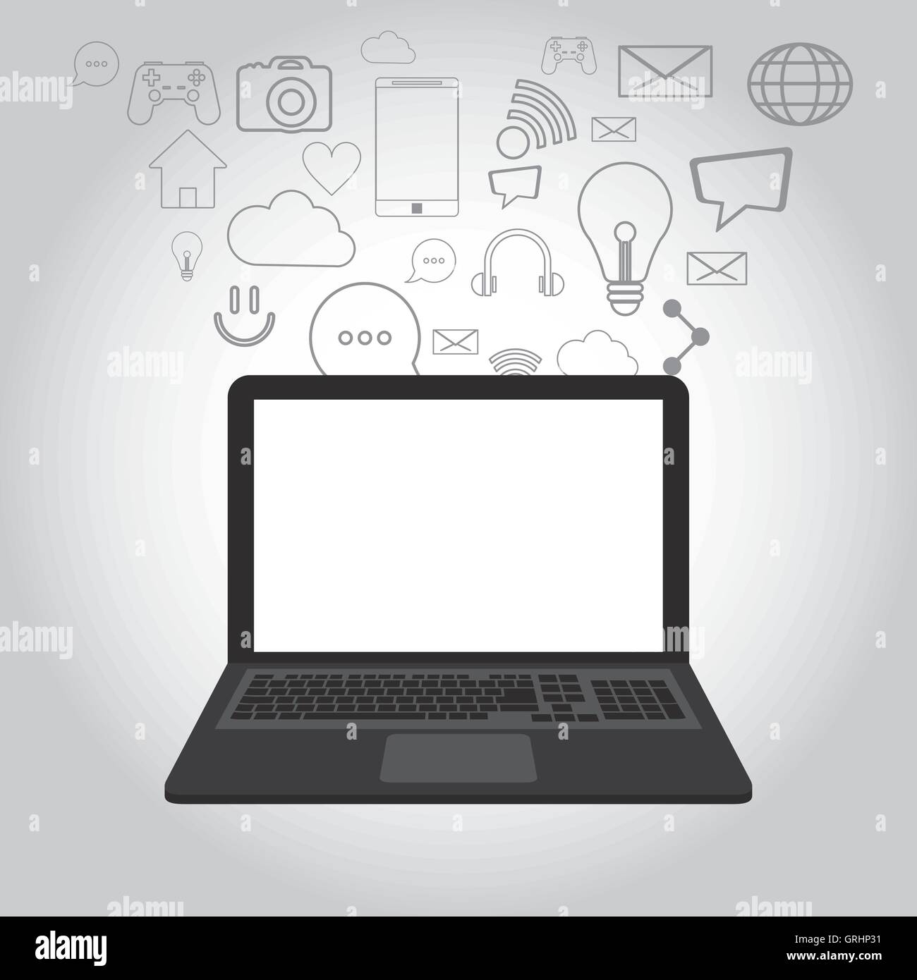 laptop and telecommunication related icons Stock Vector Image & Art - Alamy