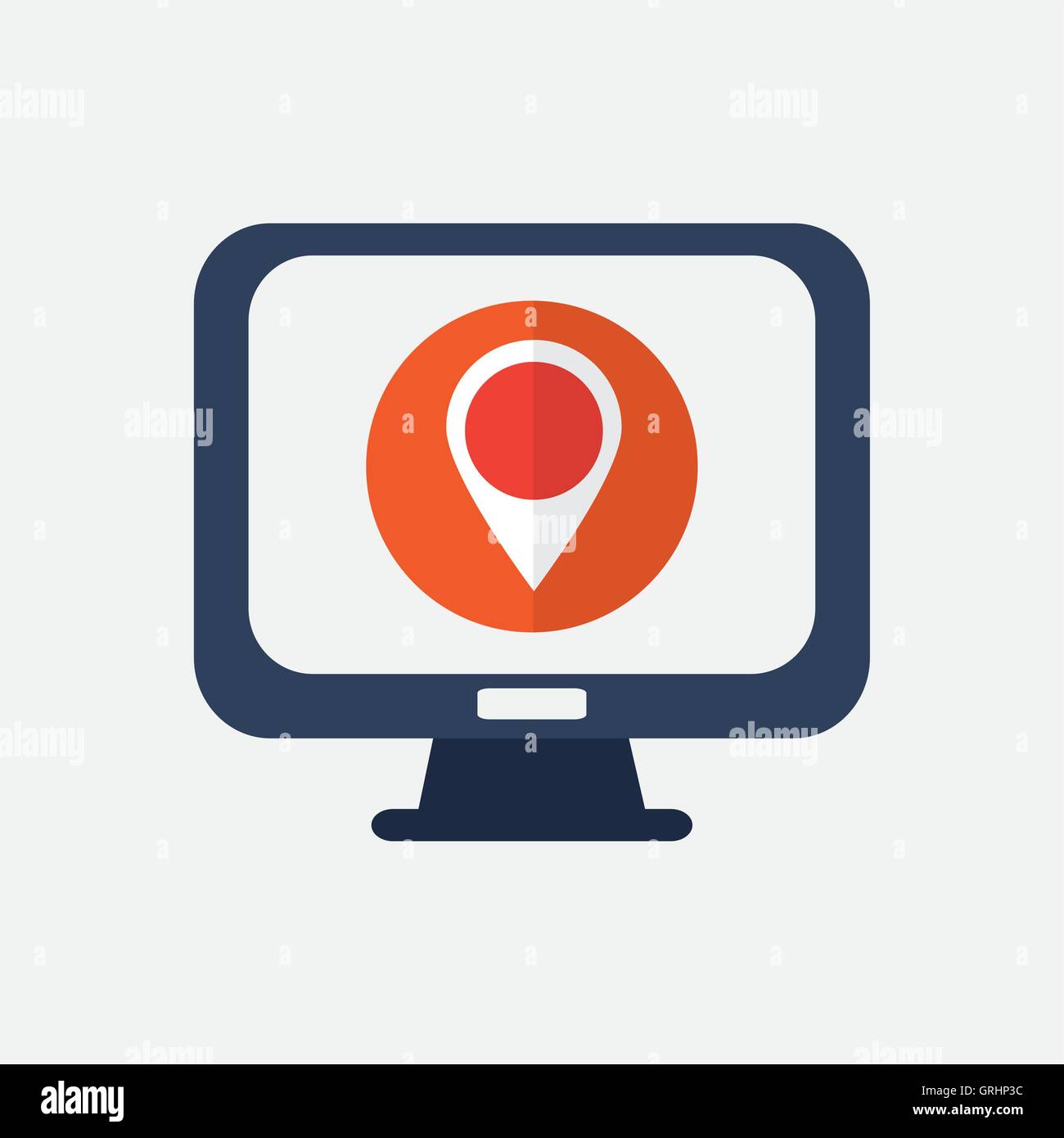 computer monitor with office and telecommunication icons Stock Vector ...