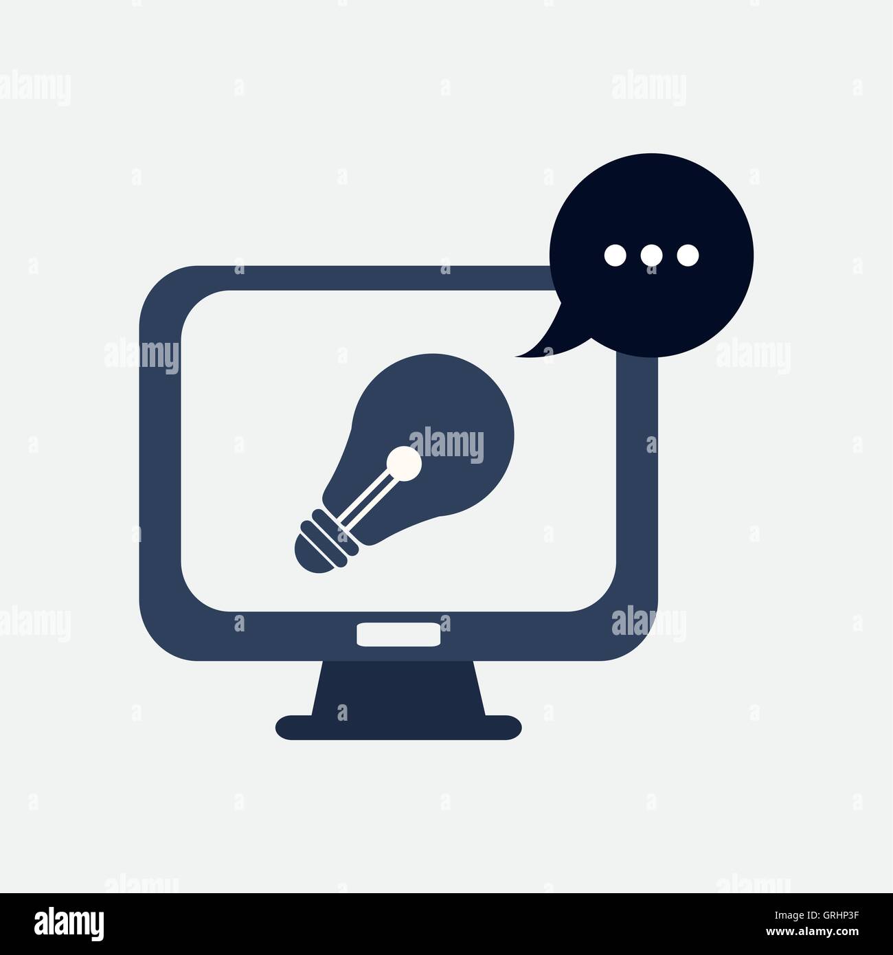computer monitor with office and telecommunication icons Stock Vector ...