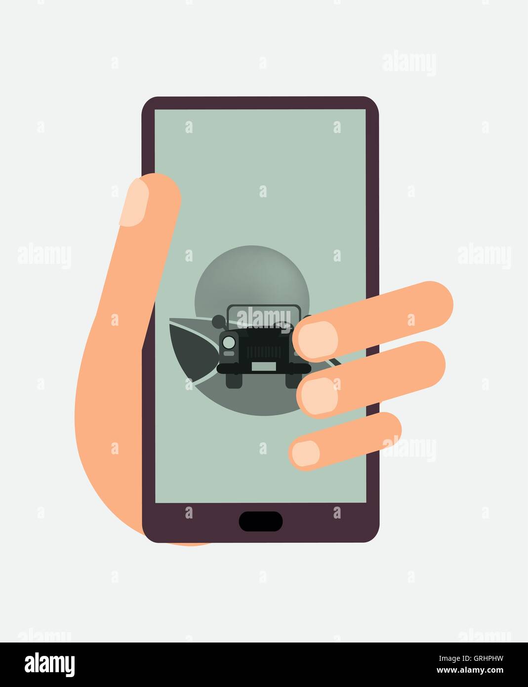 cellphone with car on screen icon Stock Vector Image & Art - Alamy