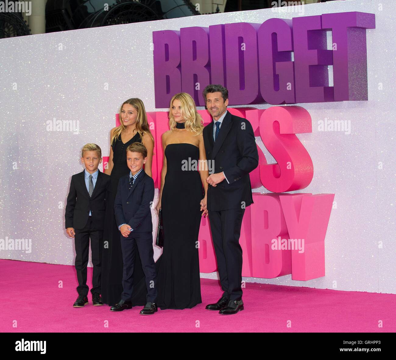 London.UK. Patrick Dempsey and Jillian Fink with family at the world ...