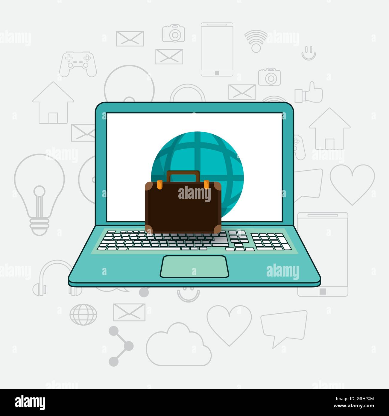 laptop and telecommunication related icons Stock Vector Image & Art - Alamy