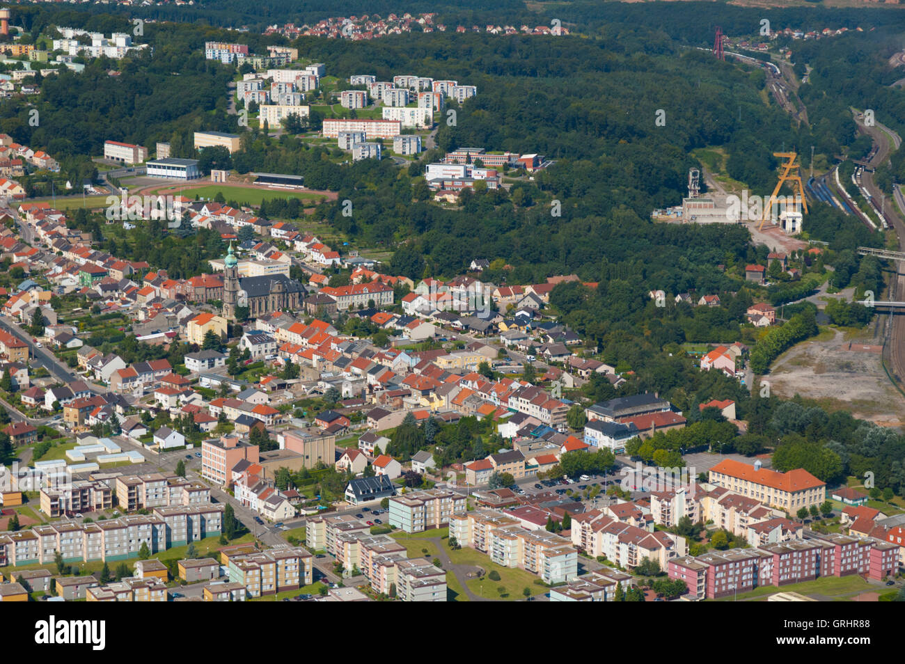 Moselle (57), Freyming Merlebach, (vue aerienne) // France, Moselle (57 ...