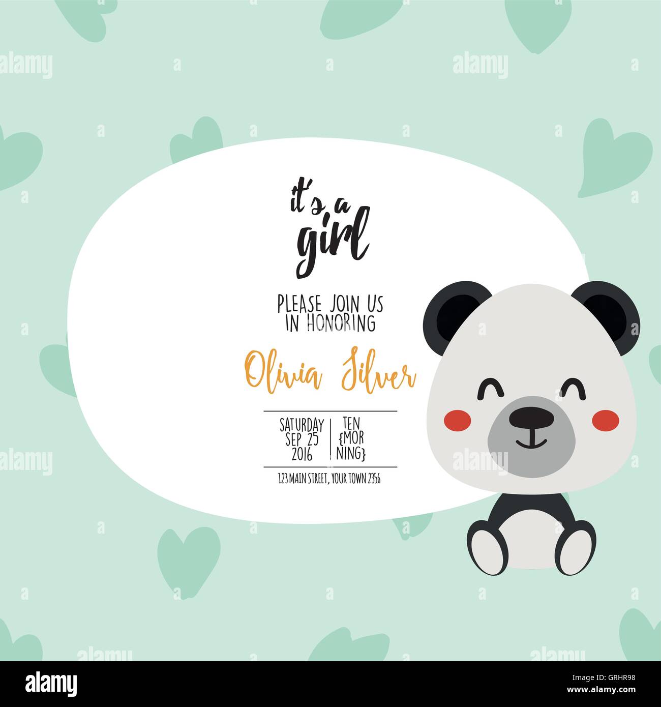 Greeting card invitation baby Stock Vector Images - Alamy