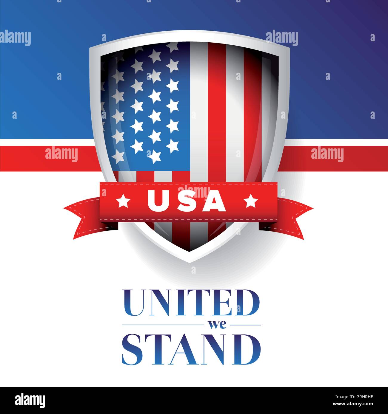 USA flag - United we stand poster or banner Stock Vector Image & Art ...