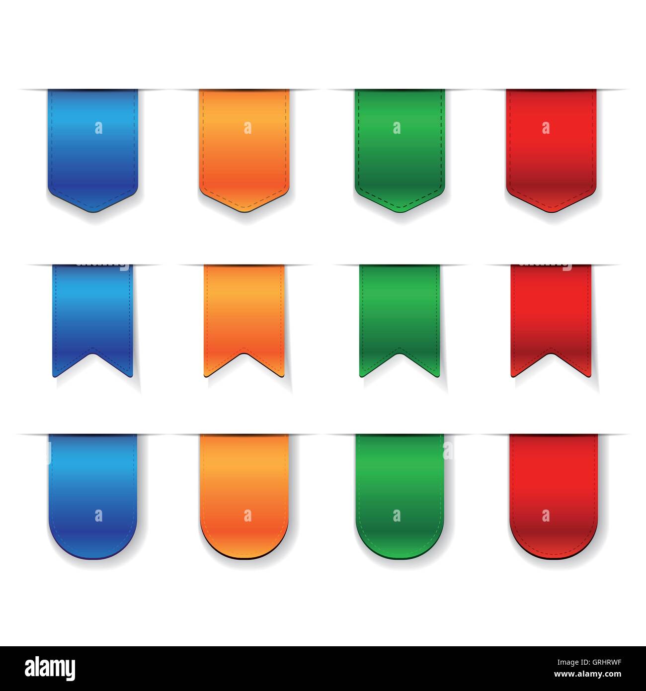 Vector Ribbon set - red, blue, green, orange Stock Vector Image & Art ...