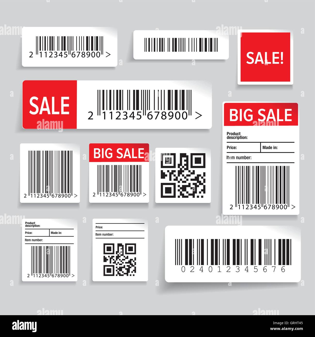 Barcode label and sale vector set Stock Vector Image & Art - Alamy