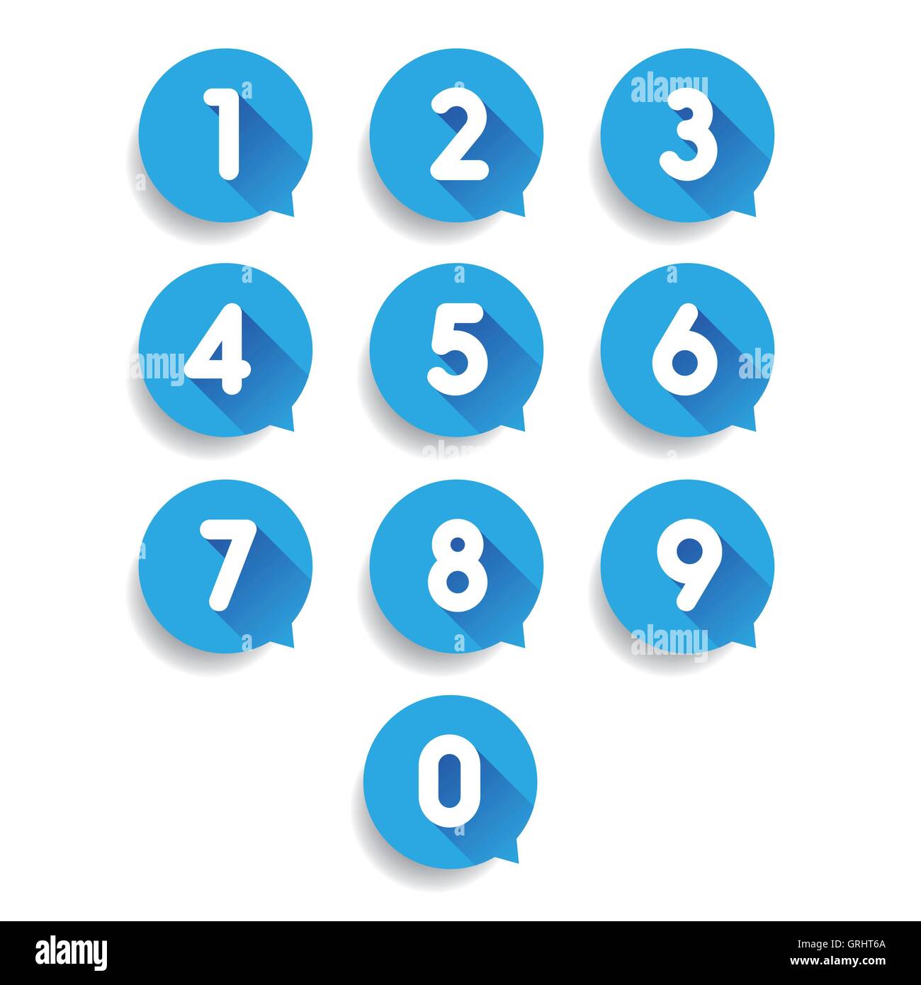 Number set speech bubble vector Stock Vector Image & Art - Alamy