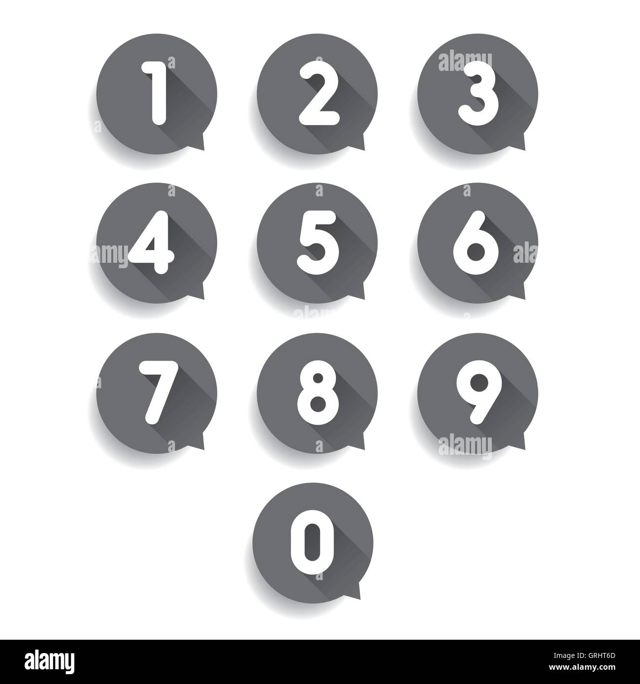 Number set speech bubble vector Stock Vector Image & Art - Alamy