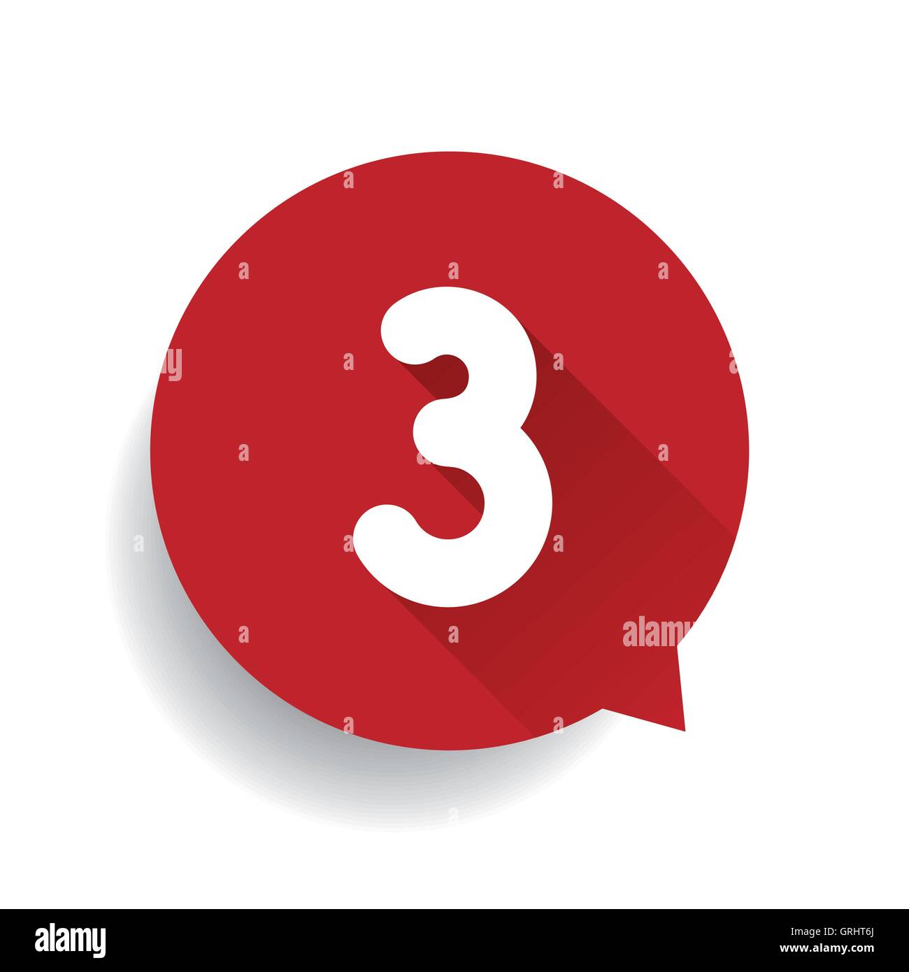 Number three 3 speech bubble red Stock Vector Image & Art - Alamy