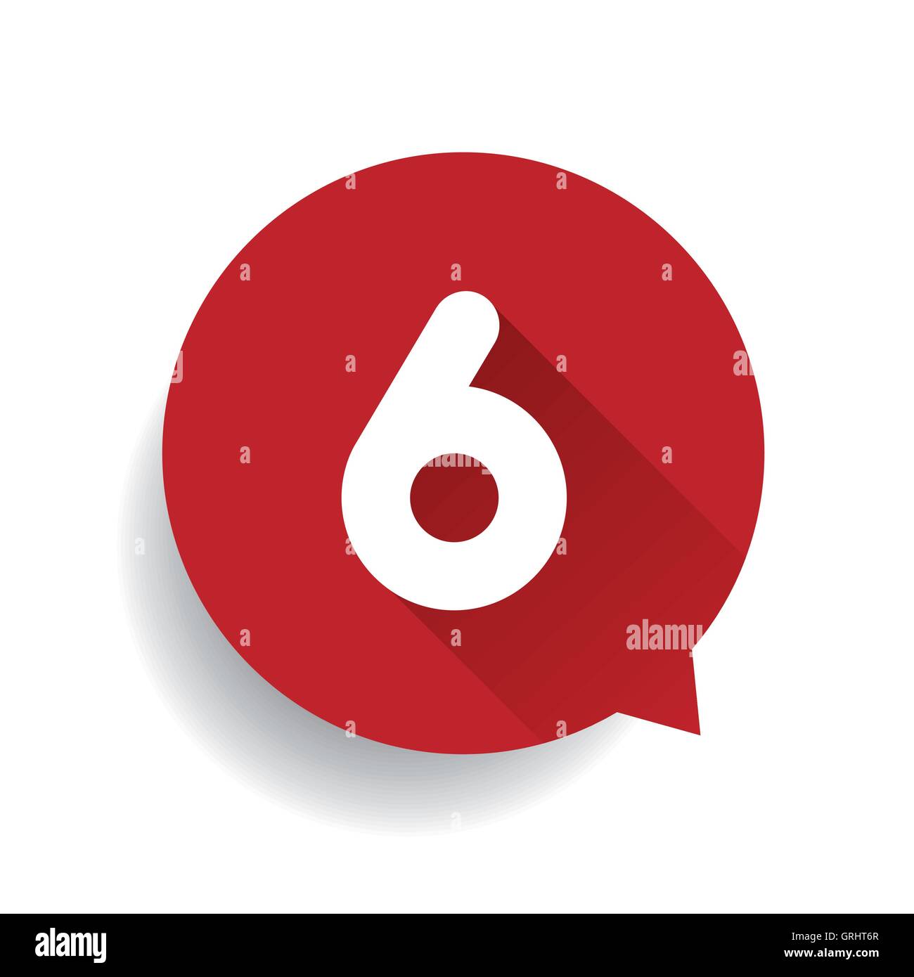 Number six 6 speech bubble red Stock Vector Image & Art - Alamy