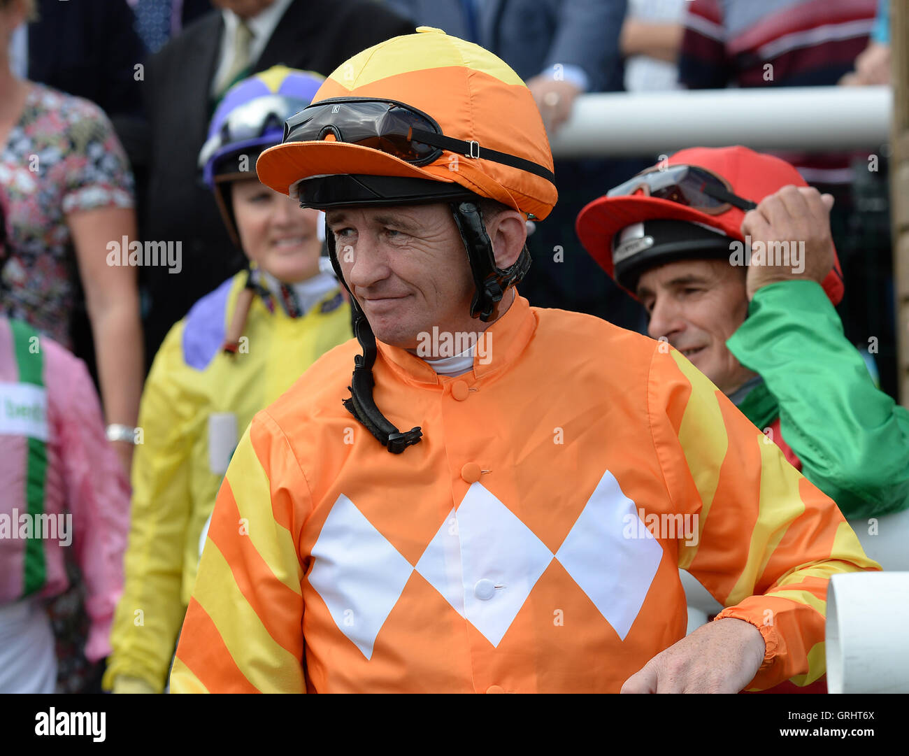 Jockey Tom McLaughlin ahead of the Clipper Logistics Leger Legends ...