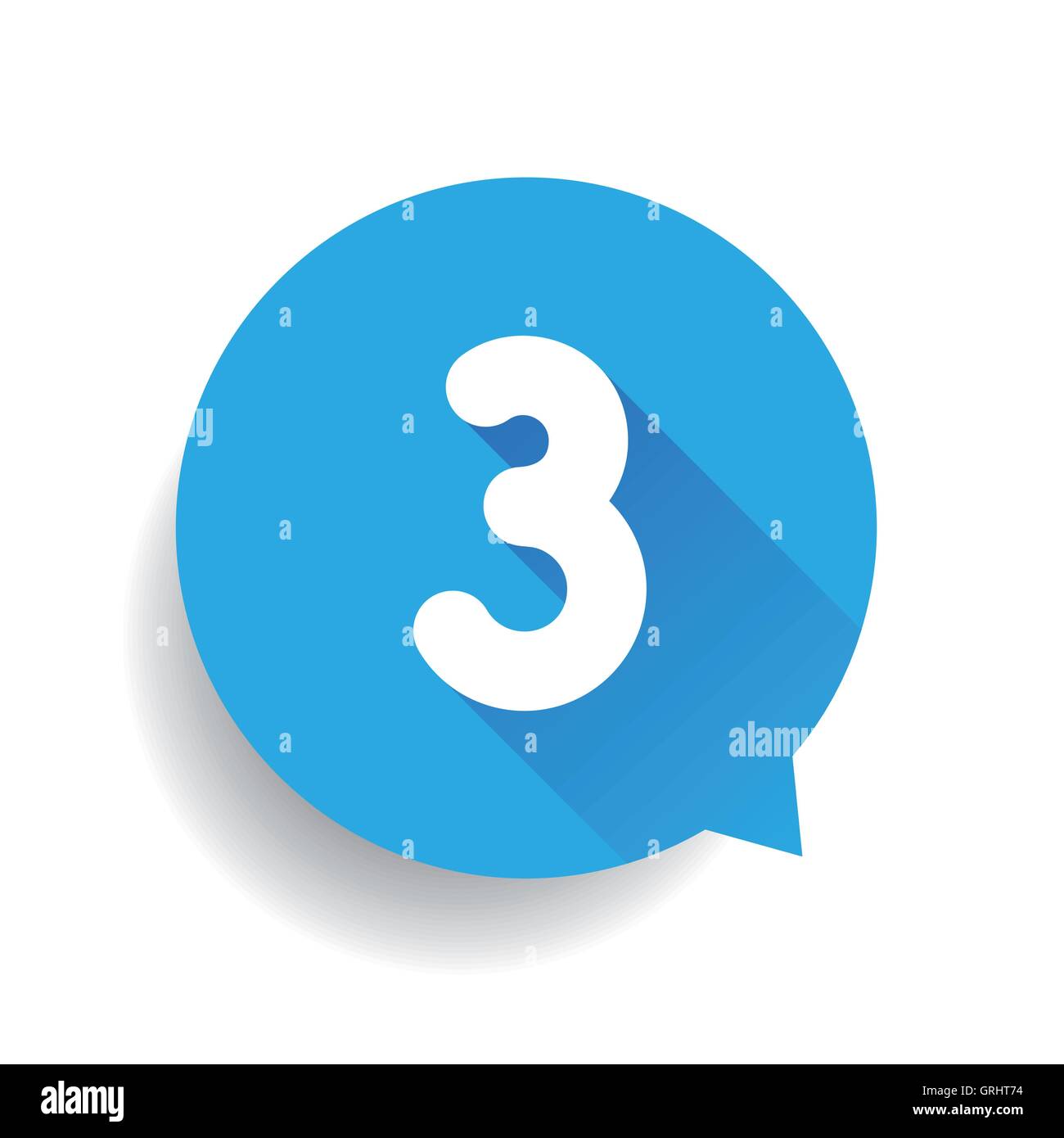 Number three 3 speech bubble blue Stock Vector Image & Art - Alamy