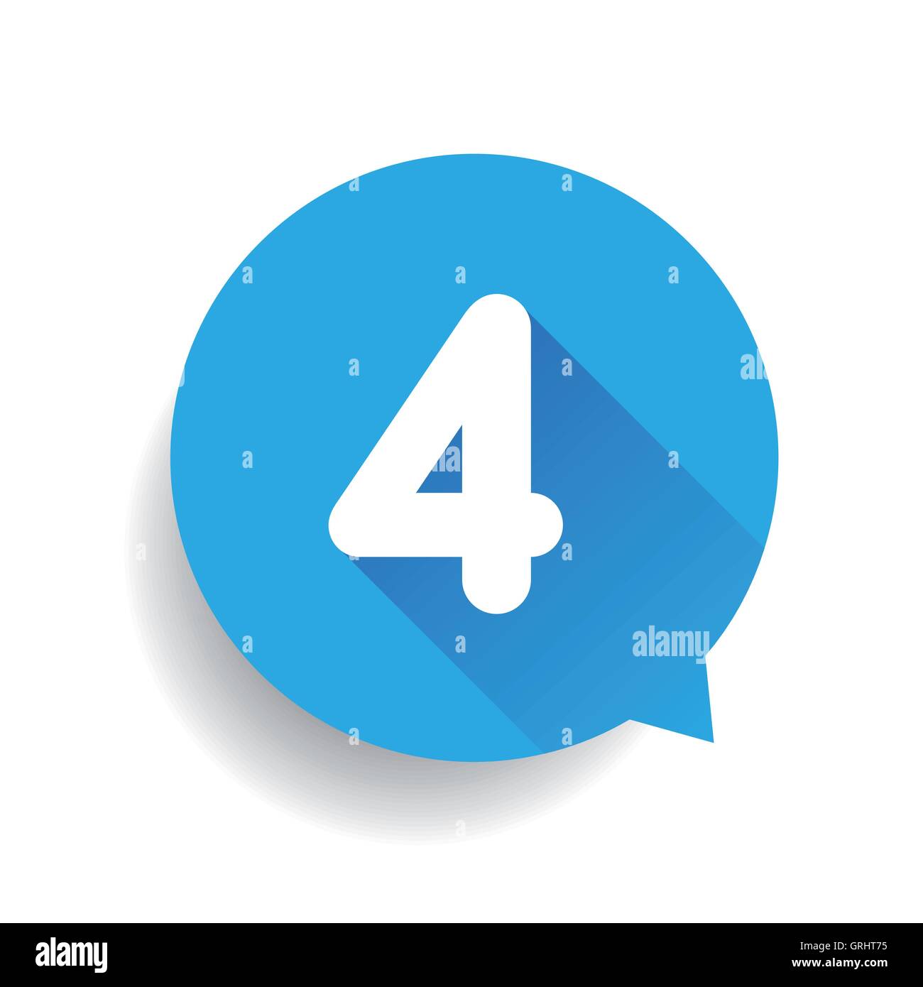Number four 4 speech bubble blue Stock Vector Image & Art - Alamy