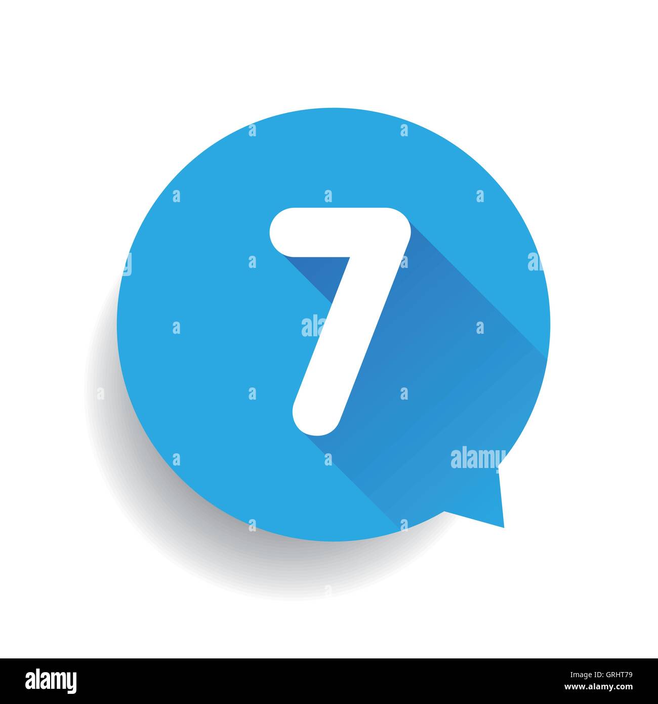 Number seven 7 speech bubble blue Stock Vector Image & Art - Alamy
