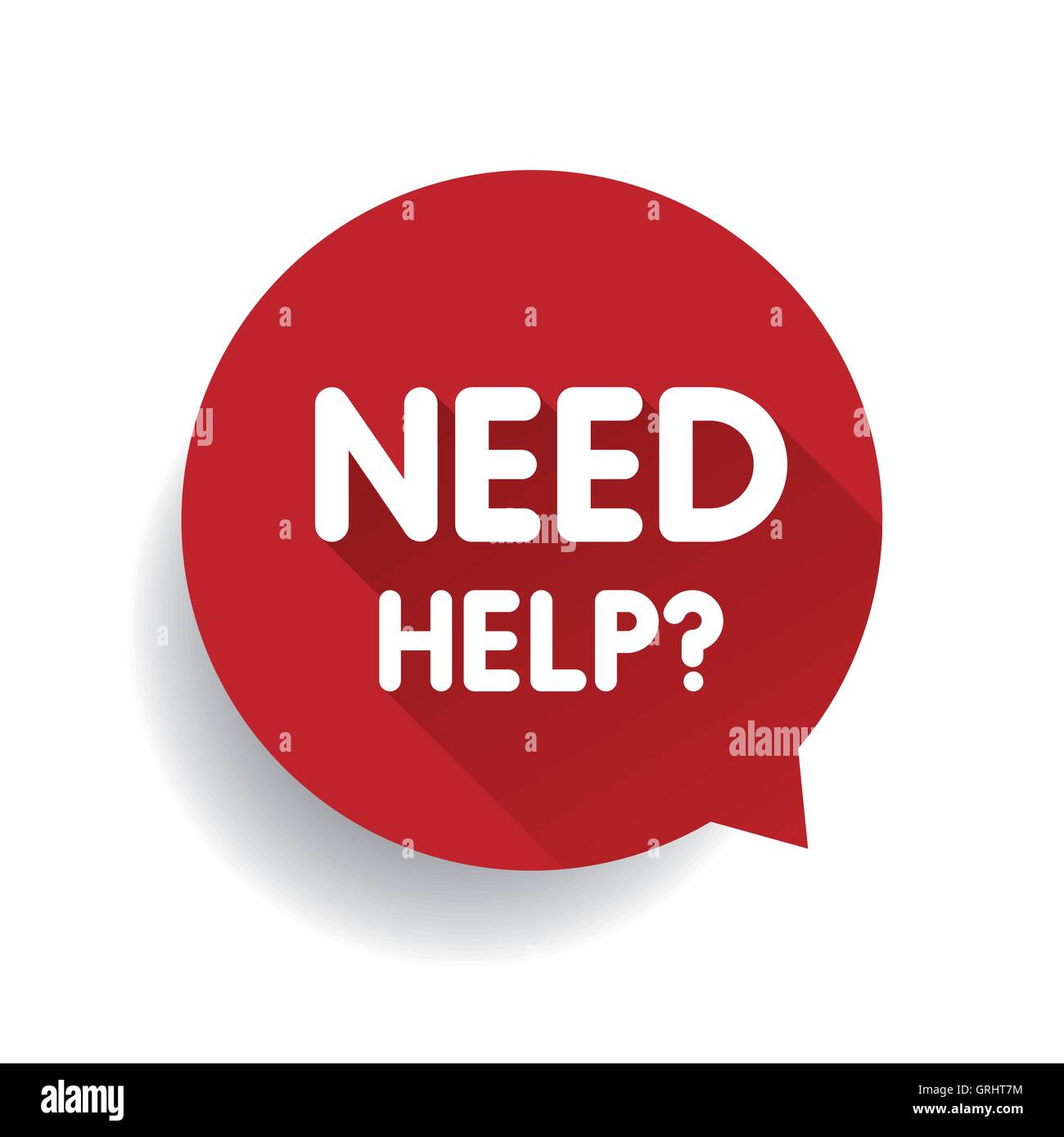 Need help? (question icon) Speech bubble vector red Stock Vector Image ...