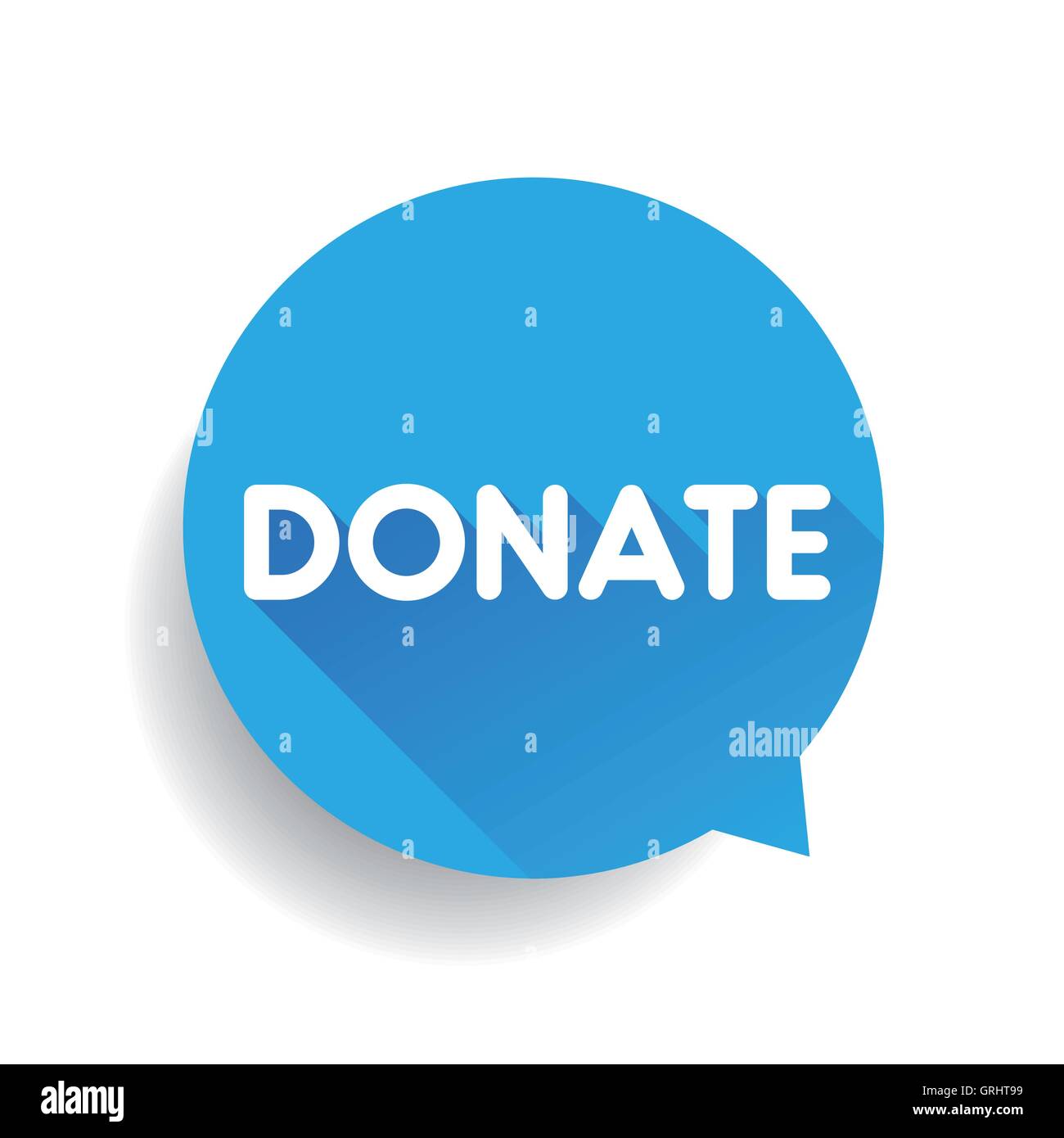 Donate label bubble vector blue Stock Vector Image & Art - Alamy