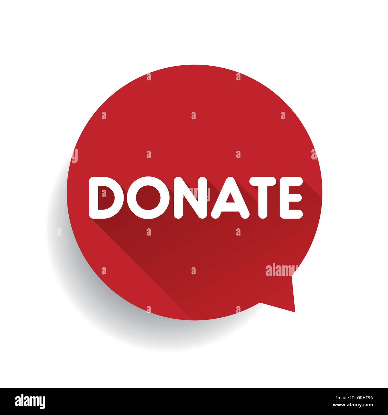 Donate label bubble vector red Stock Vector Image & Art - Alamy