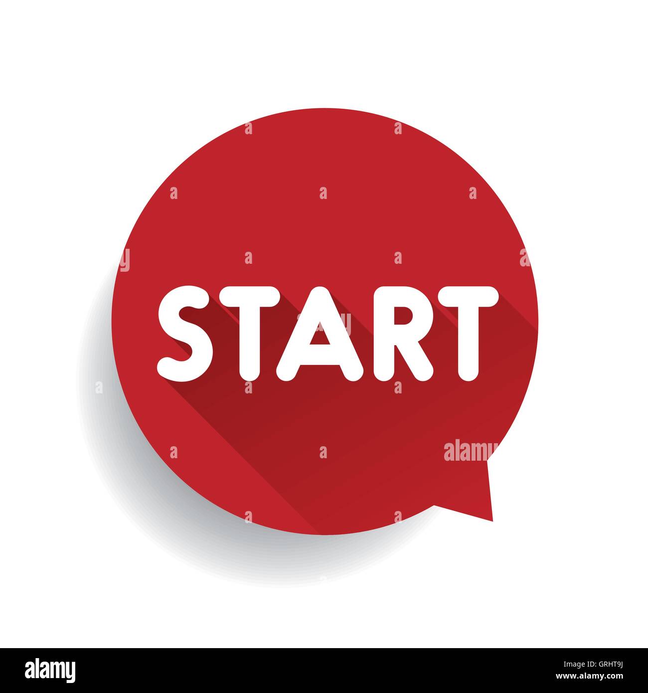 Start button speech bubble red Stock Vector Image & Art - Alamy