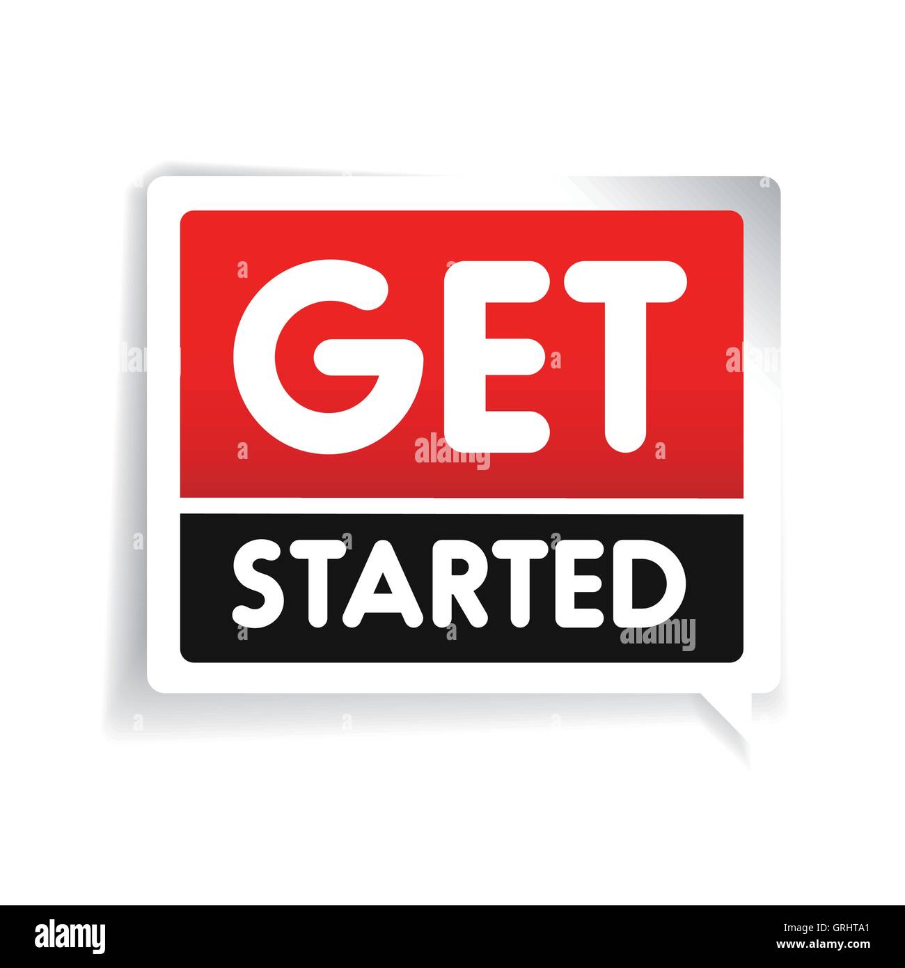 Get started label vector Stock Vector Image & Art - Alamy