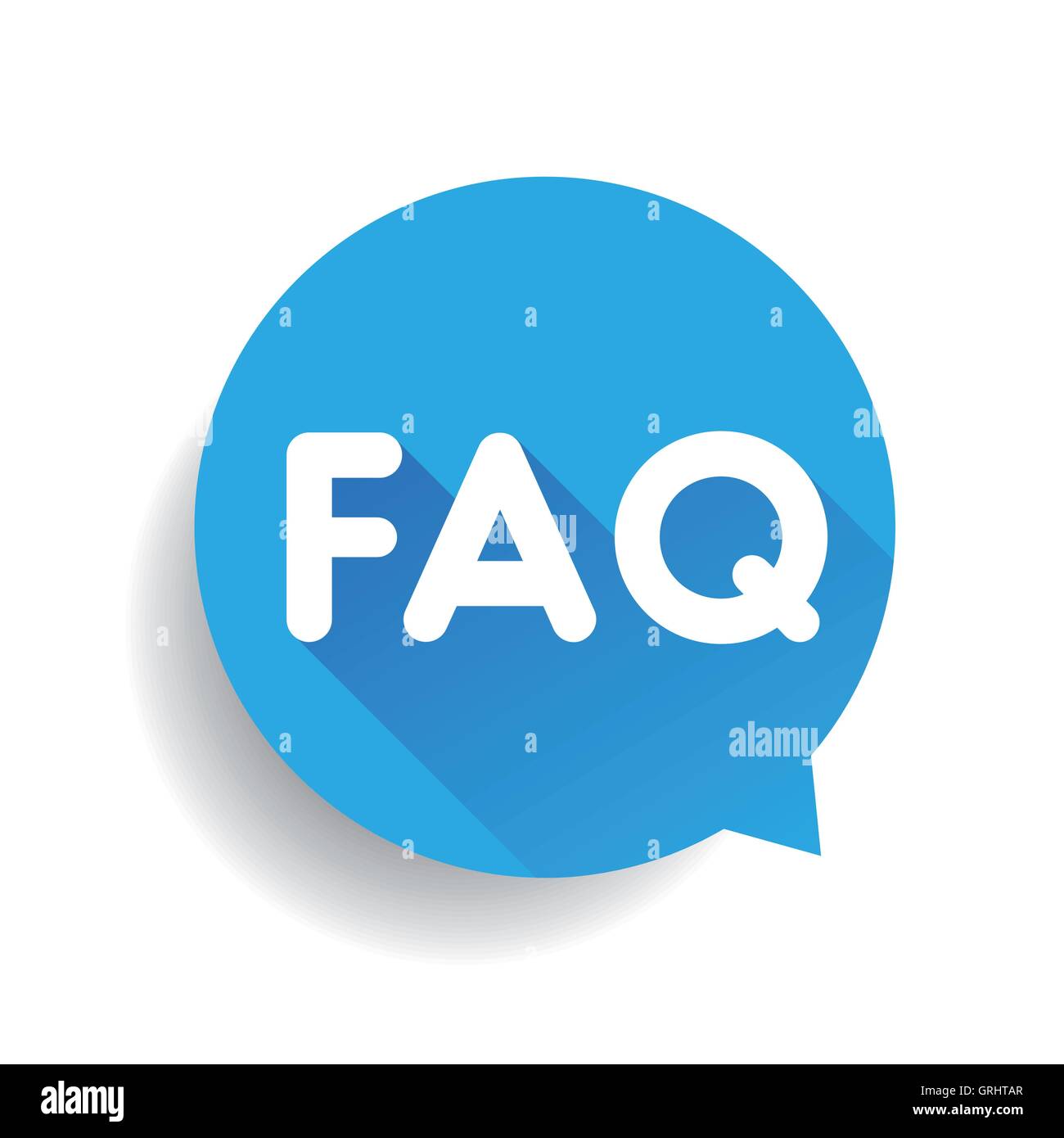 Faq icon sign vector blue Stock Vector Image & Art - Alamy