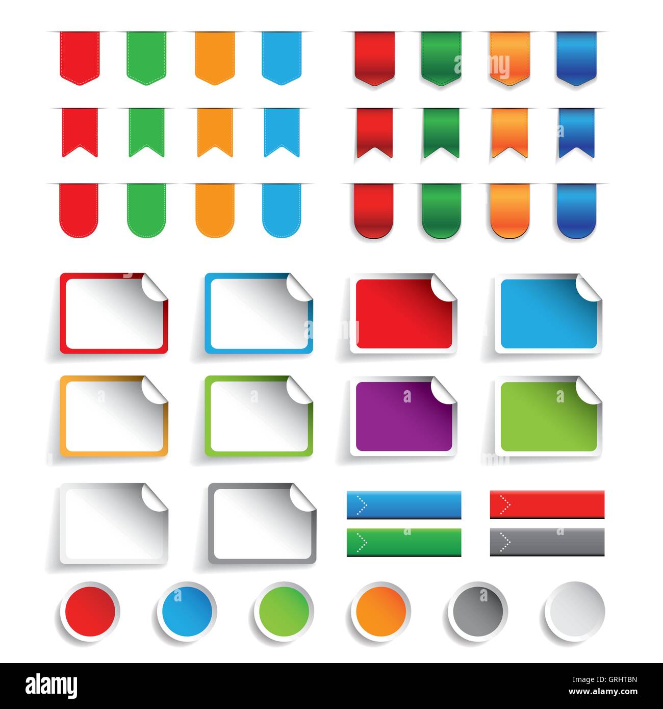 Ribbon, sticker, label set vector Stock Vector Image & Art - Alamy