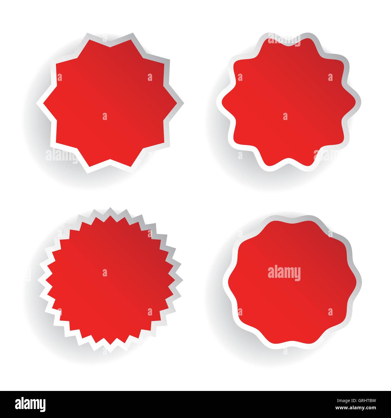 Star label vector set red Stock Vector Image & Art - Alamy