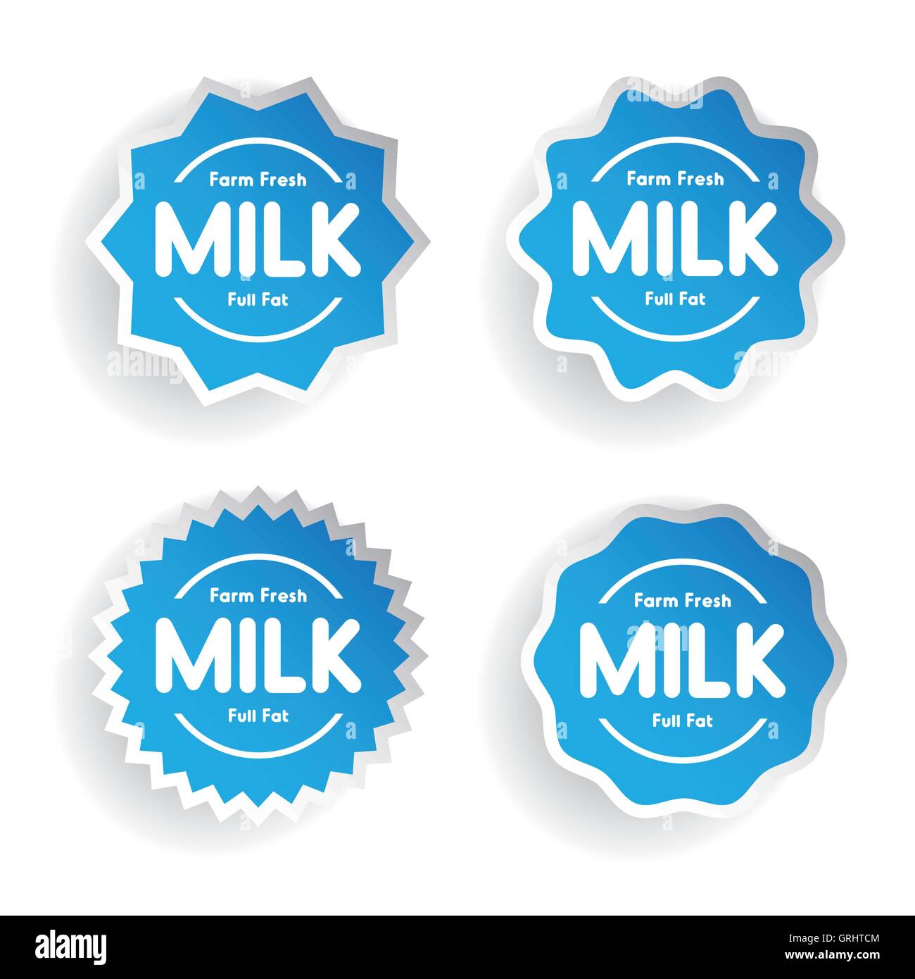Farm fresh Milk - Full fat label set Stock Vector Image & Art - Alamy