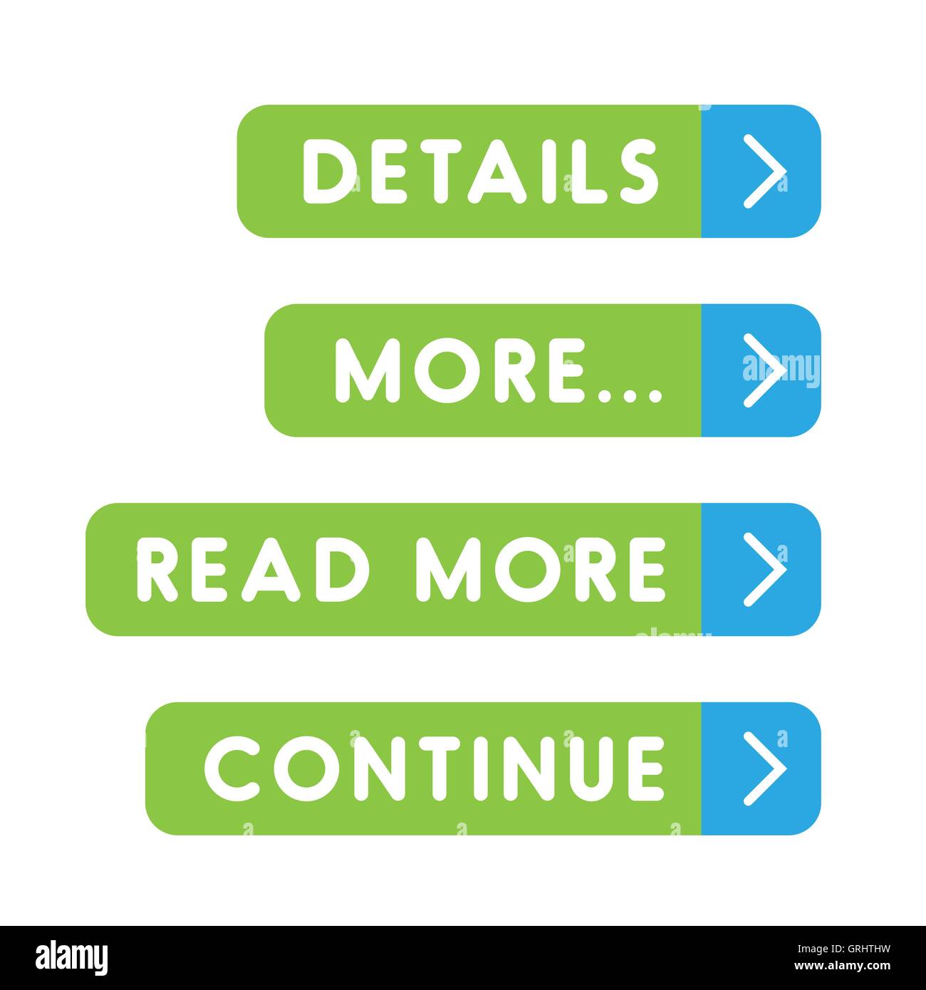 Call to action button set - Details, More, Read more, Continue Stock Vector Image & Art - Alamy