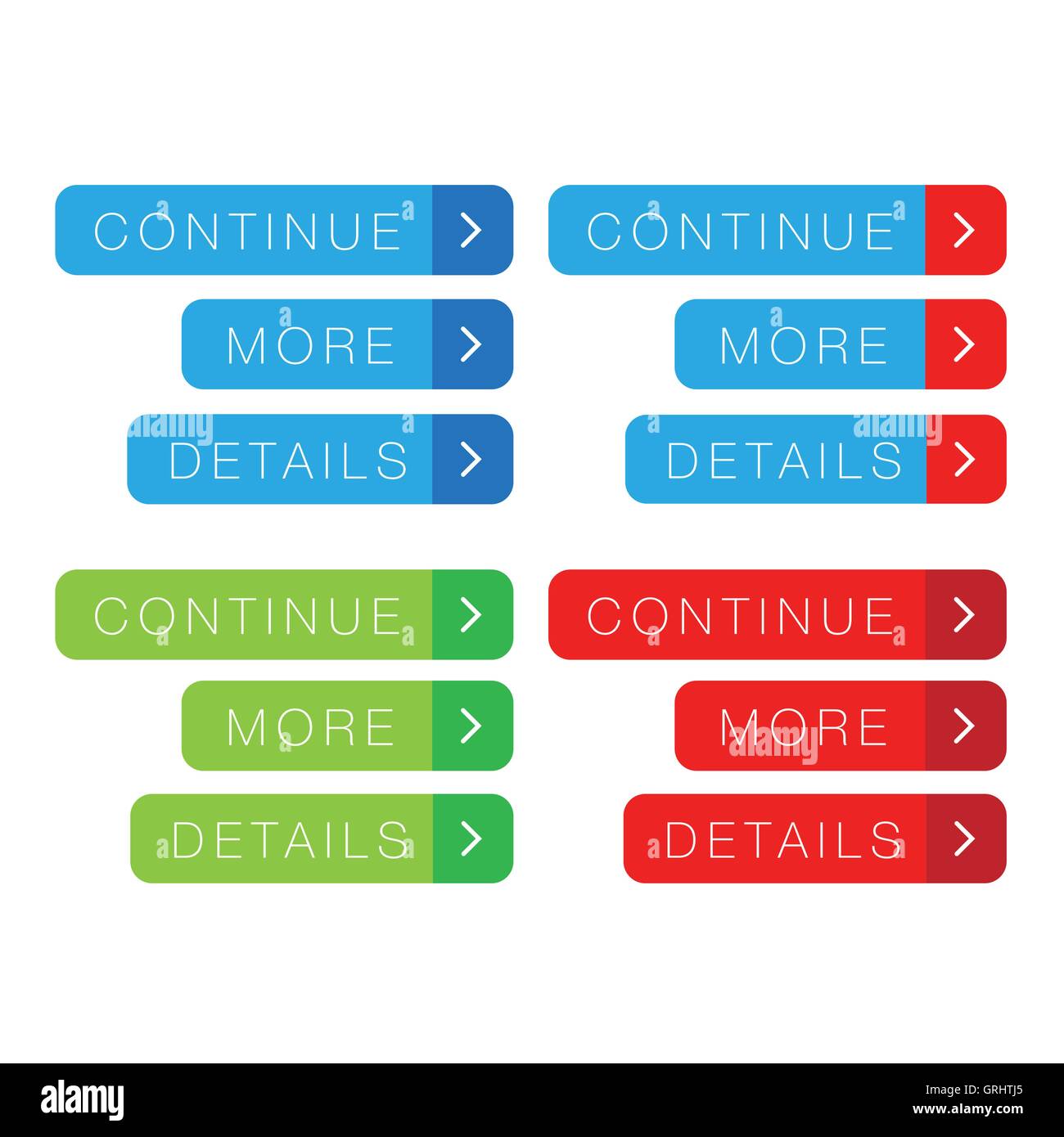 Call to action button set - Details, More, Read more, Continue Stock Vector Image & Art - Alamy