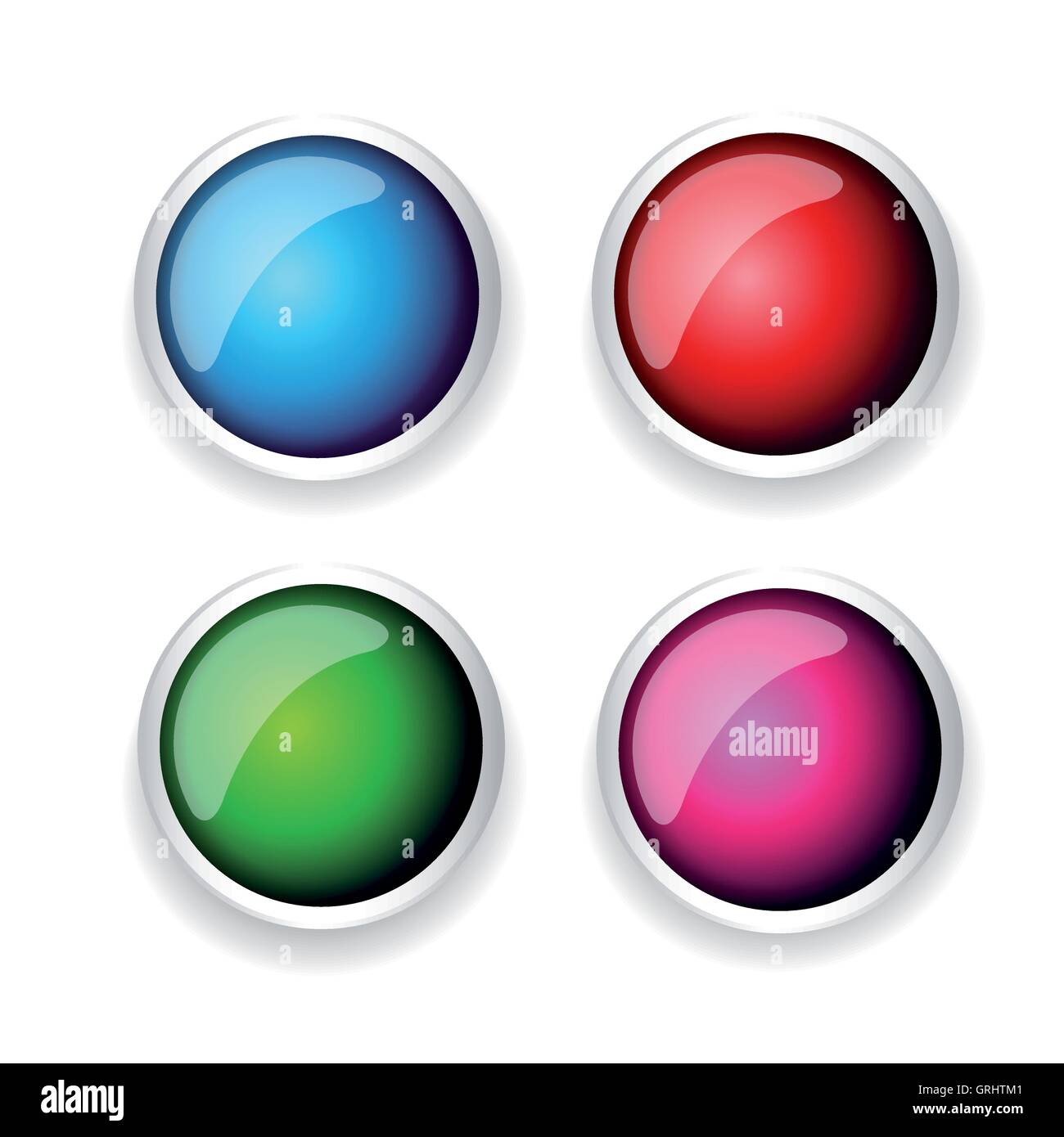 Colorful shiny button set with metallic elements Stock Vector Image ...