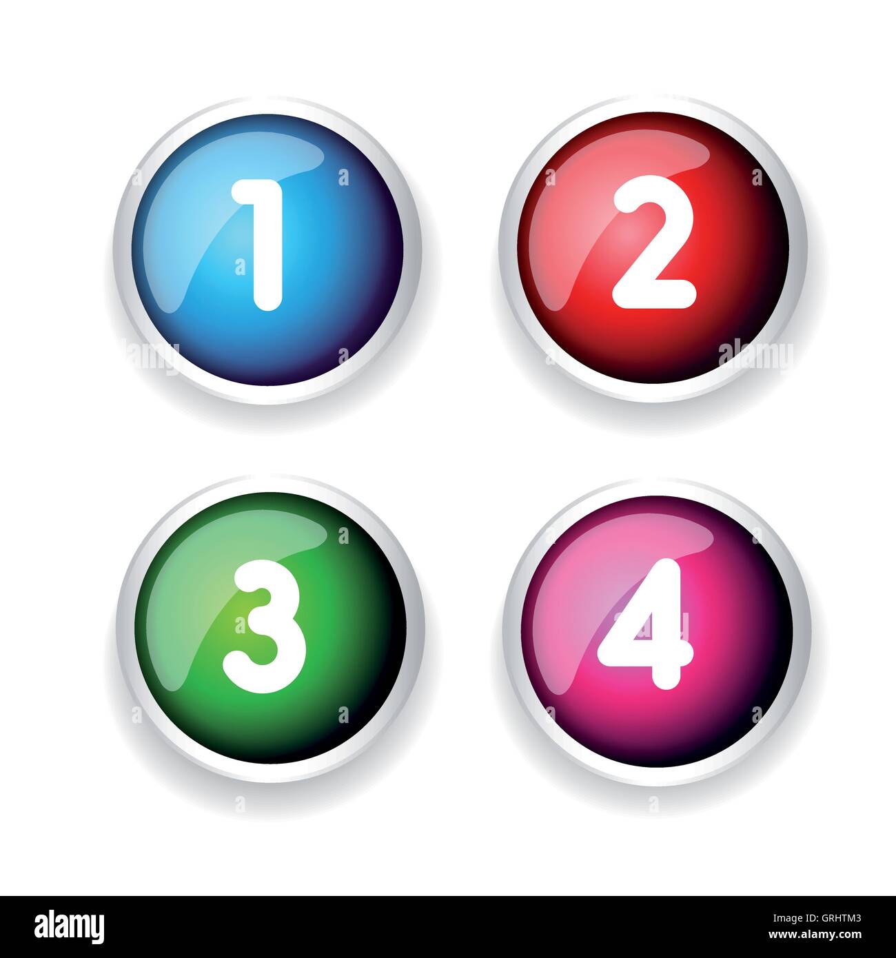 Colorful shiny button set with metallic elements Stock Vector Image ...