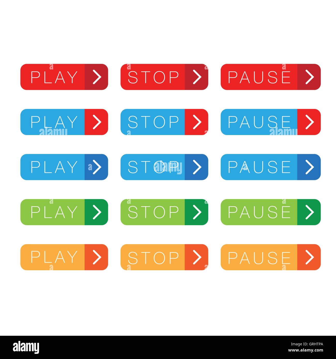 Play, Stop, Pause button set Stock Vector Image & Art - Alamy