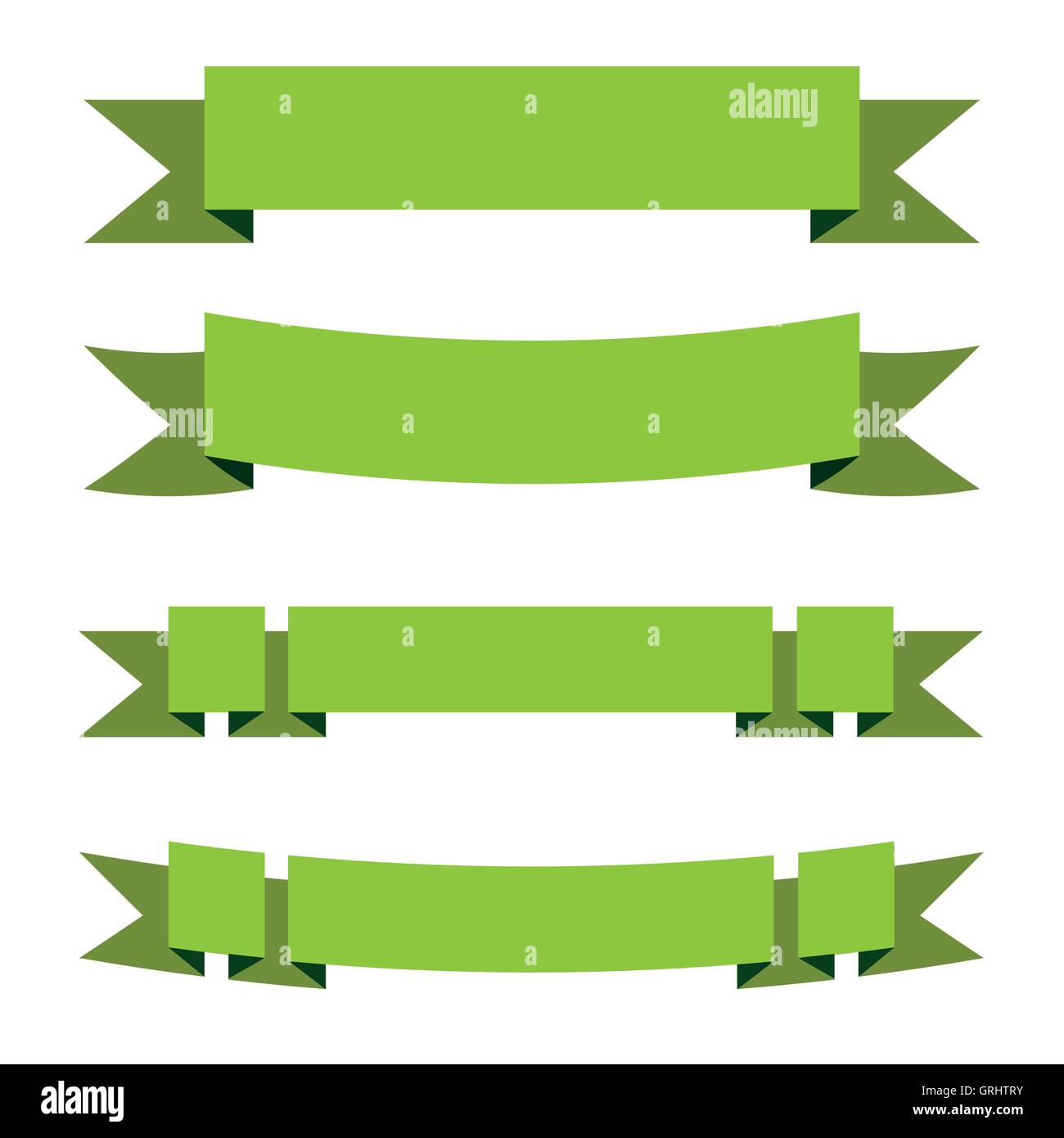 Green ribbon set Stock Vector Image & Art - Alamy