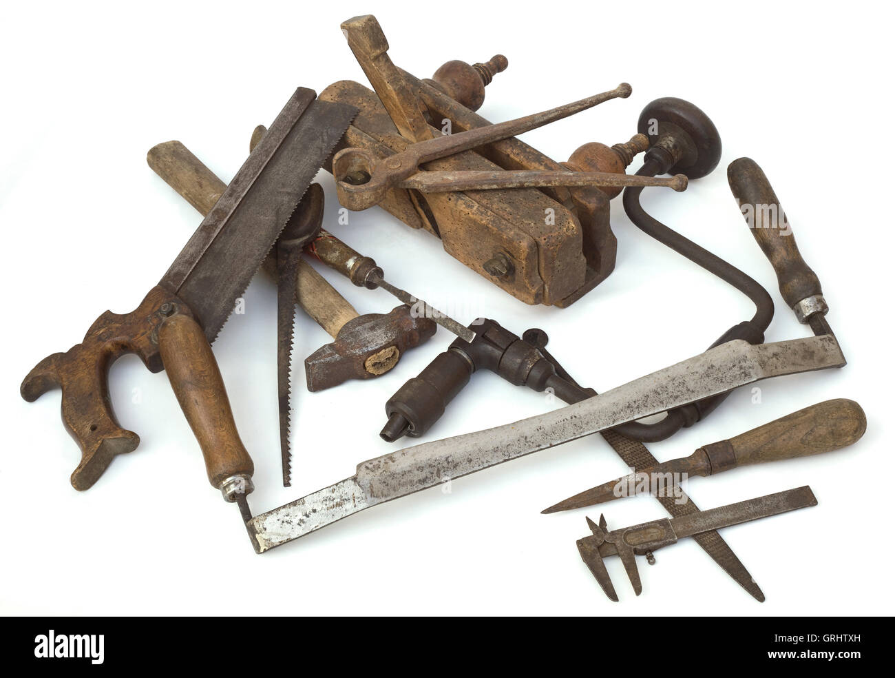 Heap of Old Carpenter Tools Stock Photo - Alamy