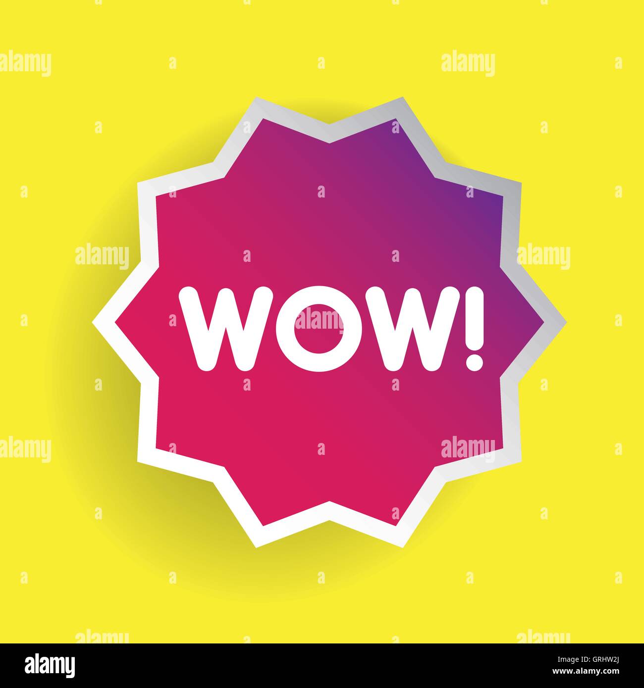 Wow sticker vector Stock Vector Image & Art - Alamy
