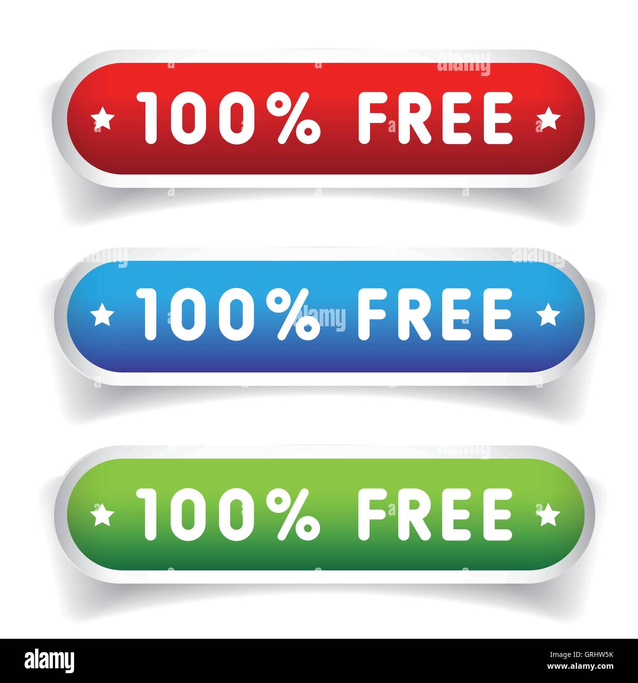 100 pecent free button set Stock Vector Image & Art - Alamy