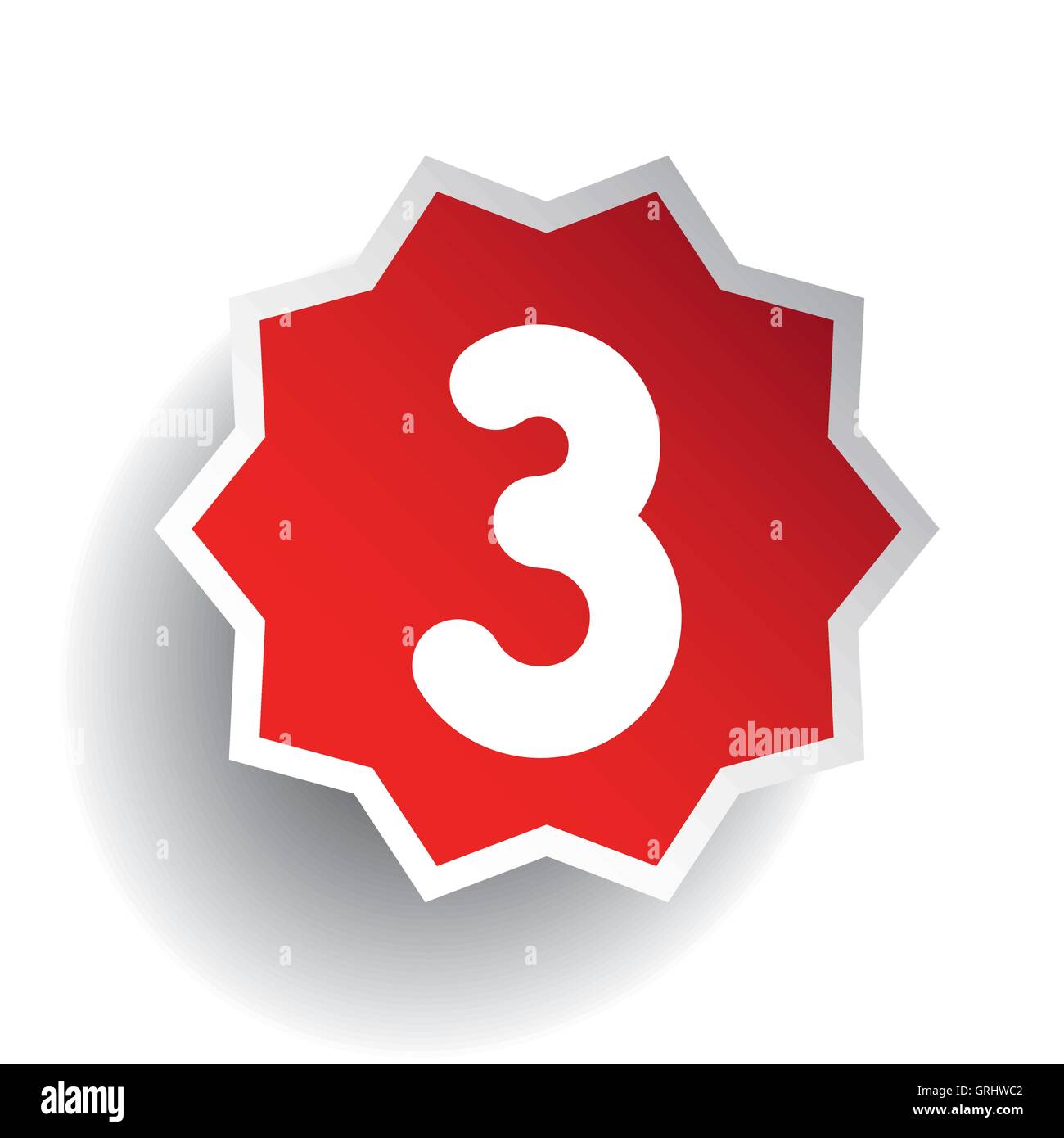 Number three 3 star red Stock Vector Image & Art - Alamy