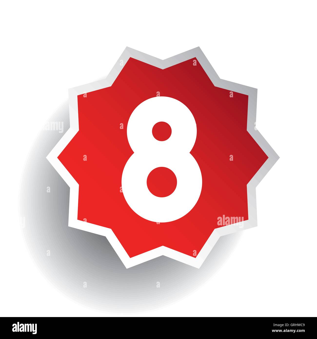 Number eight 8 star red Stock Vector Image & Art - Alamy