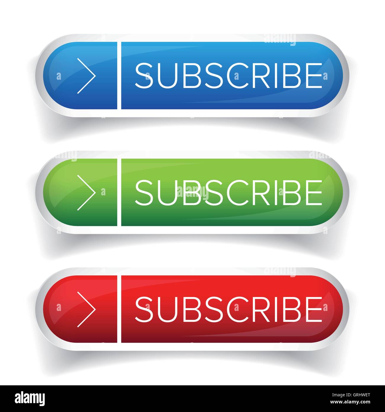 Subscribe button vector set Stock Vector Image & Art - Alamy